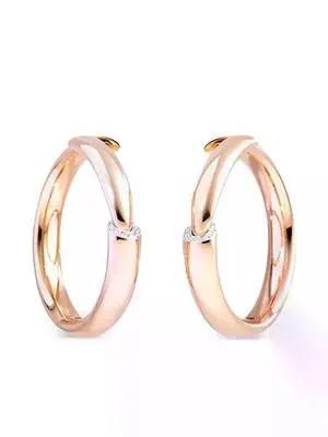 Vhernier 18k Rose Gold Diamond Hoop Earrings - Pink