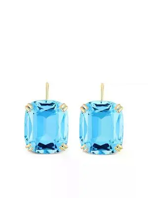 Goshwara 18k Yellow Blue Topaz Drop Earrings - Gold