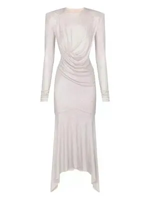 Alexandre Vauthier Strass-embellished Asymmetric Midi Dress