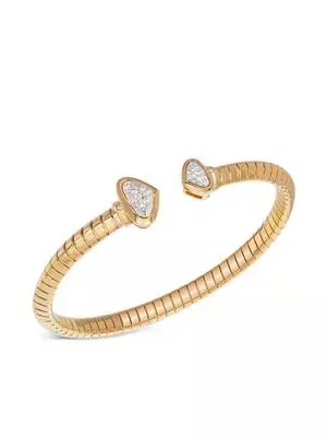 Marina B 18k Yellow Trisolina Castanga Diamond Bangle Bracelet - Gold