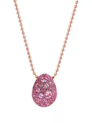GRAZIELA 18k Rose Gold Bahia Sapphire Necklace - Pink