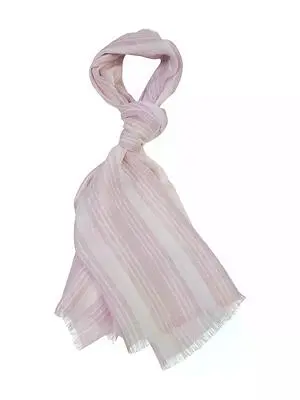 Eleventy Striped Lurex Scarf - Pink