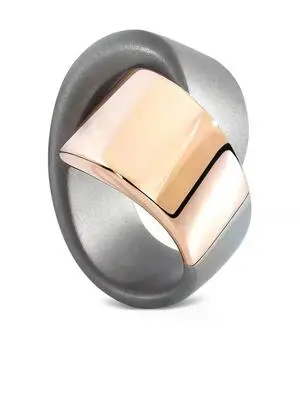Vhernier 18k Rose Gold And Titanium Abbraccio Knot Ring - Pink