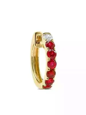 Robinson Pelham 14k Yellow Ruby And Diamond Hoop Earrings - Gold