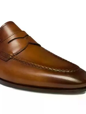 Santoni Leather Penny Loafers
