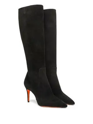 Santoni High-heel Suede Boots