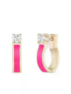 Melissa Kaye 18k Rose Honey Diamond Hoop Earrings - Gold