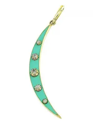 JENNA BLAKE 18k Yellow Crescent Diamond Charm Necklace - Gold
