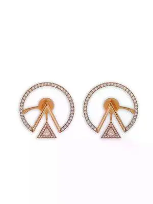 ALESSA JEWELRY 18k Rose Gold Diamond Duality Earrings - Pink
