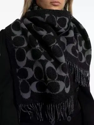 COACH Jacquard Fringed Scarf