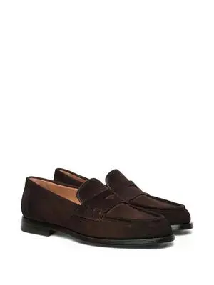 Santoni Suede Penny Loafers