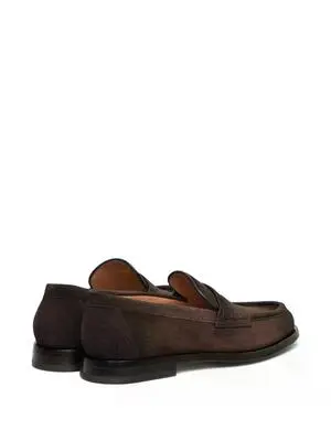 Santoni Suede Penny Loafers