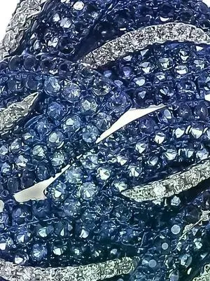 STEFERE 18k White Gold Diamond And Sapphire Leaf Ring