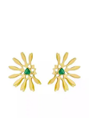 CAROL KAUFFMANN 18k Yellow Emerald Mandala Earrings - Gold