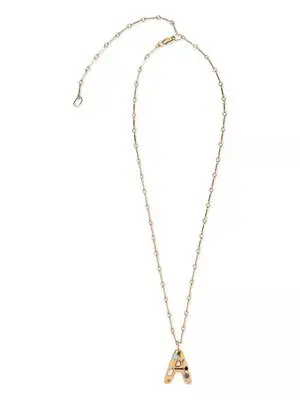 LIZZIE FORTUNATO Confetti Letter Stone-embellished Pendant Necklace - Gold