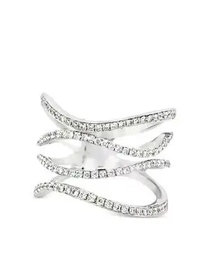 LISA NIK 18k White Gold Diamond Ring - Silver