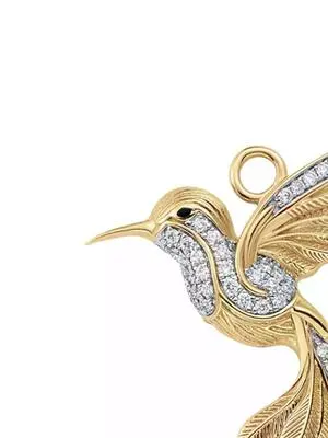 Sara Weinstock 18k Yellow Petite Hummingbird Diamond Charm - Gold