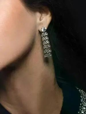 FANTASIA BY DESERIO Heart-shaped Drop Earrings - Silver