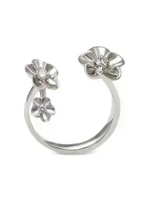 STEFERE 18k White Gold Bloom Diamond Ring - Silver
