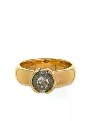 Nimo With Love 18k Yellow Diamond And Sapphire Ring - Gold