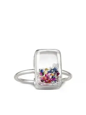 Moritz Glik 18k White Gold Confetti Multi-stone Ring - Silver