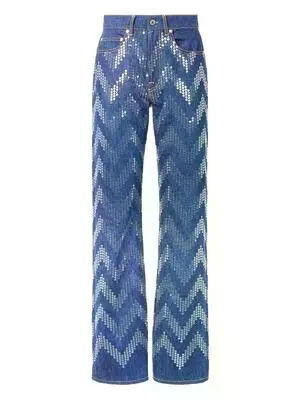 Missoni Chevron-pattern Sequined Jeans