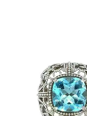 LISA NIK 18k White Gold Topaz Ring