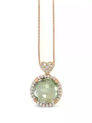 LISA NIK 18k Rose Gold Diamond And Quartz Necklace - Pink