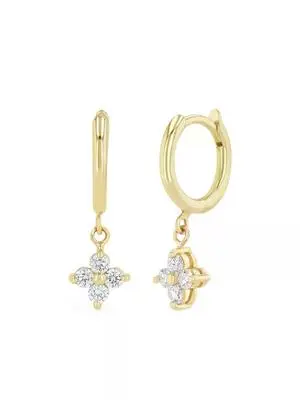 Zoe Chicco 14k Yellow Diamond Flower Earrings - Gold