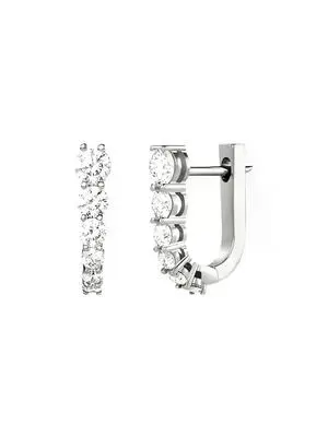 Melissa Kaye 18k White Gold Aria Diamond Hoop Earrings - Silver