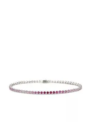 LISA NIK 18k White Gold Sapphire Ombre Bracelet - Silver