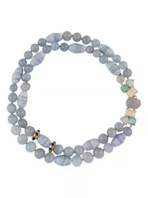 BOUNKIT JEWELRY Lace Agate And Moonstone Necklace - Blue