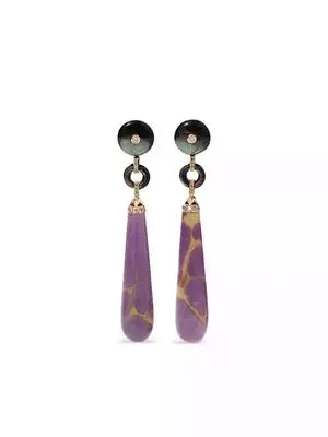 WENDY YUE 18k Rose Gold Multi-stone Drop Earrings - Pink