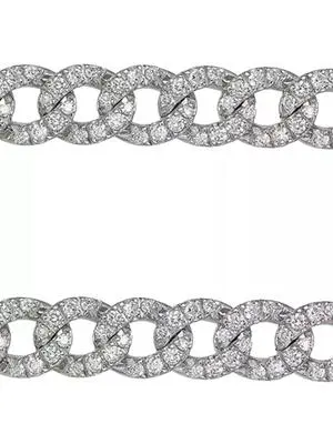 ZYDO 18k White Gold Groumette Diamond Drop Earrings