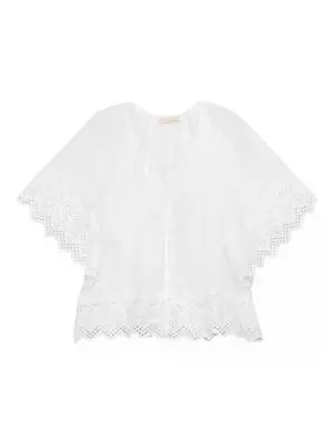 ByTiMo Slub Eyelet-trimmed Blouse