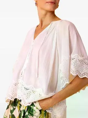 ByTiMo Slub Eyelet-trimmed Blouse
