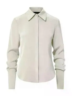 Brandon Maxwell The Spence Silk Shirt - Neutrals