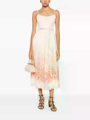 Zimmermann The Wanderlust Print Midi Dress - White