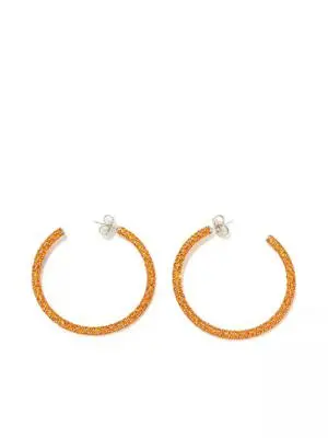 Amina Muaddi Cameron Large Sun Hoop Earrings - Silver