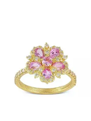 TANYA FARAH 18k Pink Sapphire And Diamond Ring - Yellow Gold