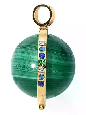 Devon Woodhill 18kt Yellow Cosmic Spinner Malachite Pendant Necklace - Gold
