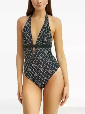 Max Mara Calenda Monogram Swimsuit - Black