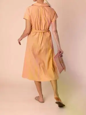Aspesi Pinstripe Cotton Shirtdress - Orange