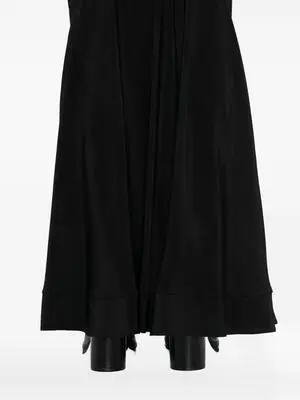 YEHUAFAN Silk Peplum Hem Skirt