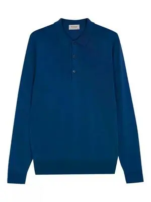 John Smedley Belper Long-sleeve Polo Shirt - Blue