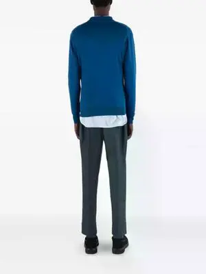 John Smedley Belper Long-sleeve Polo Shirt - Blue