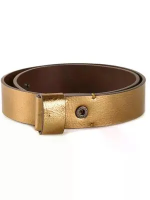 LANVIN Gold Buffalo Leather Belt - Metallic