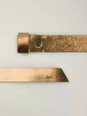 LANVIN Gold Buffalo Leather Belt