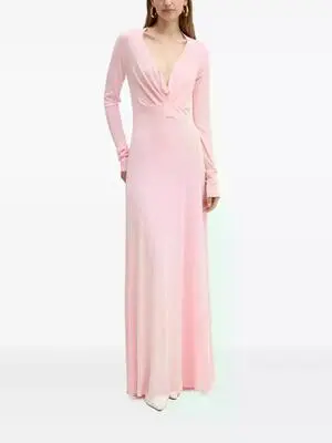 Victoria Beckham Long-sleeve Twisted Maxi Dress - Pink