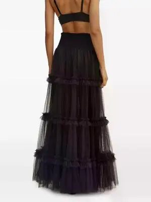 Versace Ruffled Smocked Midi Dress